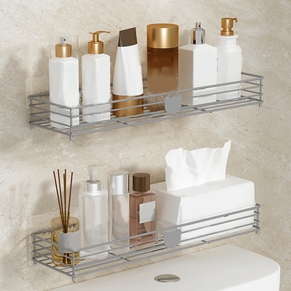 WORTHBUY-Stainless-Steel-Storage-Rack-Makeup-Storage-Organizer-No-Punch ...