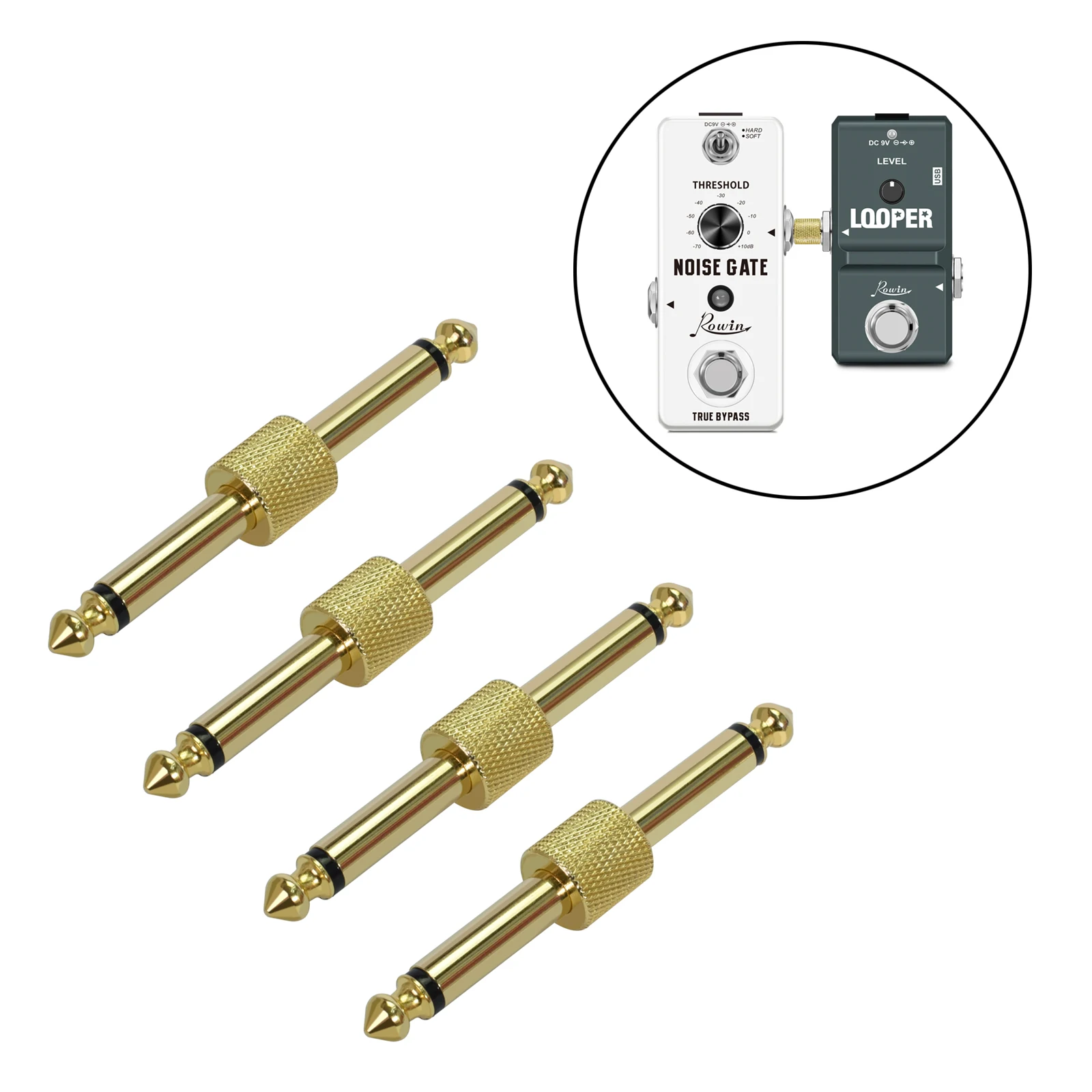 4-Pcs-Guitar-Effect-Pedal-Jack-Connector-Plug-Metal-Solder-Connection ...