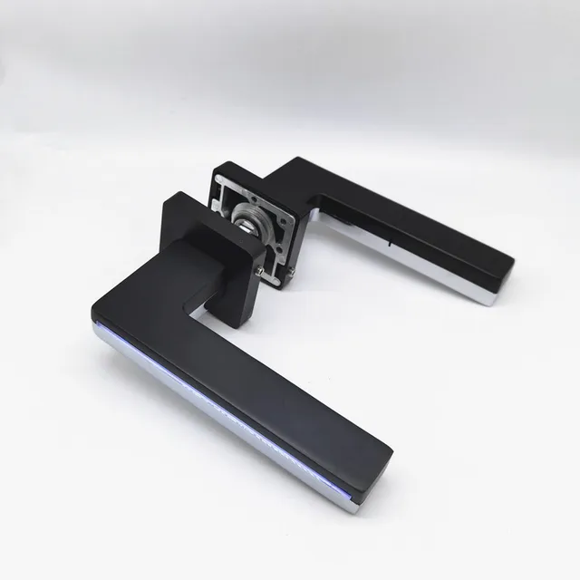 LED Light Door Handles for Interior Doors Zinc Alloy Rosette and Plate ...