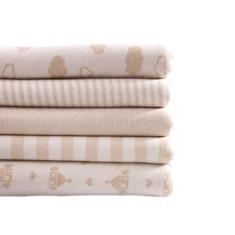 45x50CM-Brown-Stripe-100-Pure-Cotton-Fabric-Making-Soft-Baby-Clothes ...