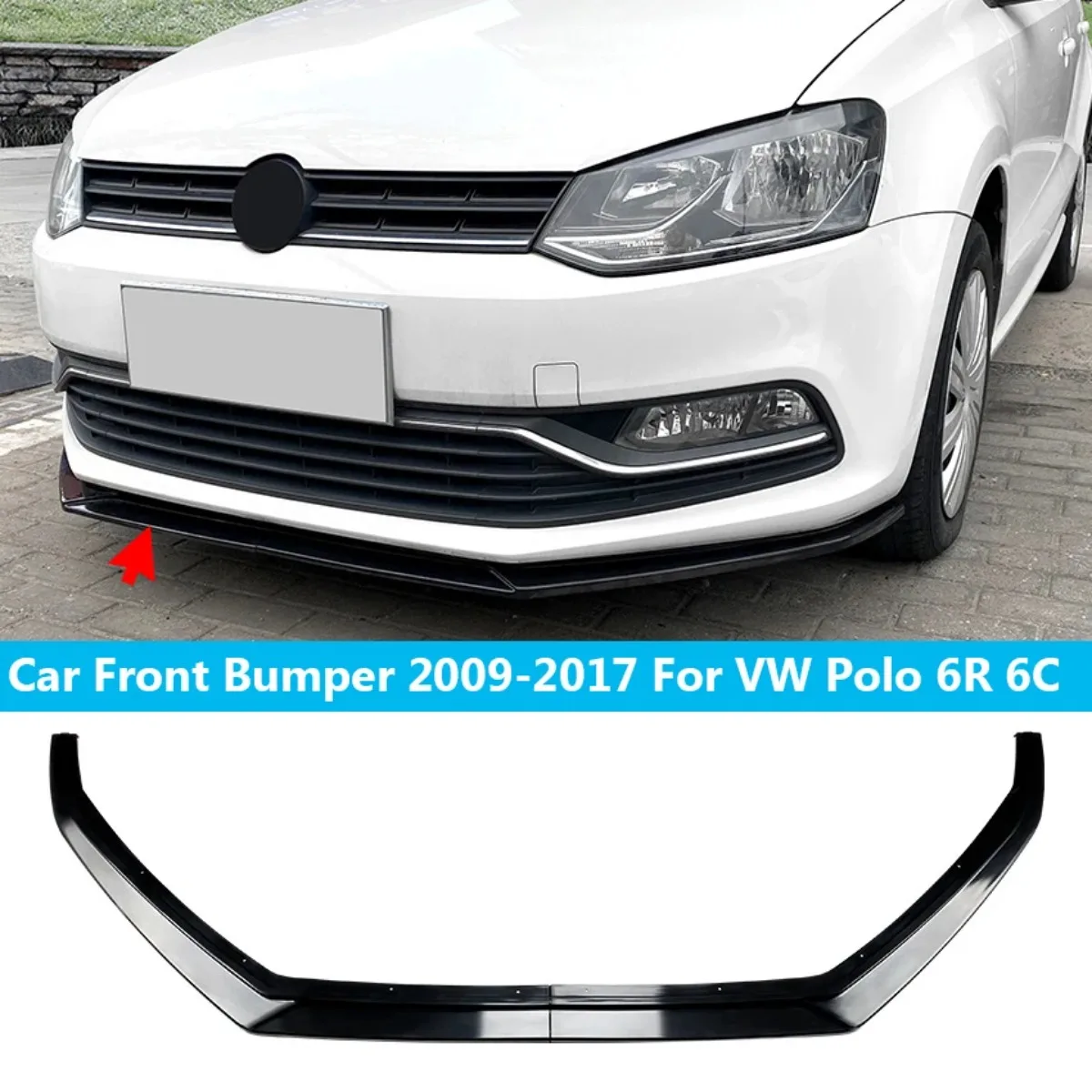 Glossy Black Front Bumper Lip Spoiler Splitter Diffuser Body Kit For ...