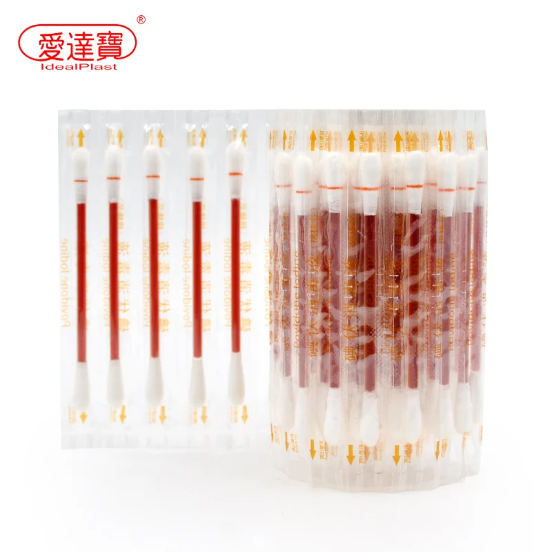 50-100pcs-Disposable-Medical-Sticks-Disinfection-Iodine-Cotton-Swabs ...