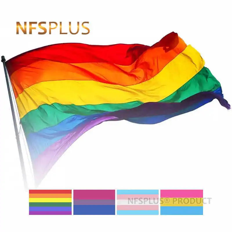 LGBT Pride Flag Lesbian Gay Bisexual Transgender Pansexual 90x150cm Rainbow Flags Banners For ...