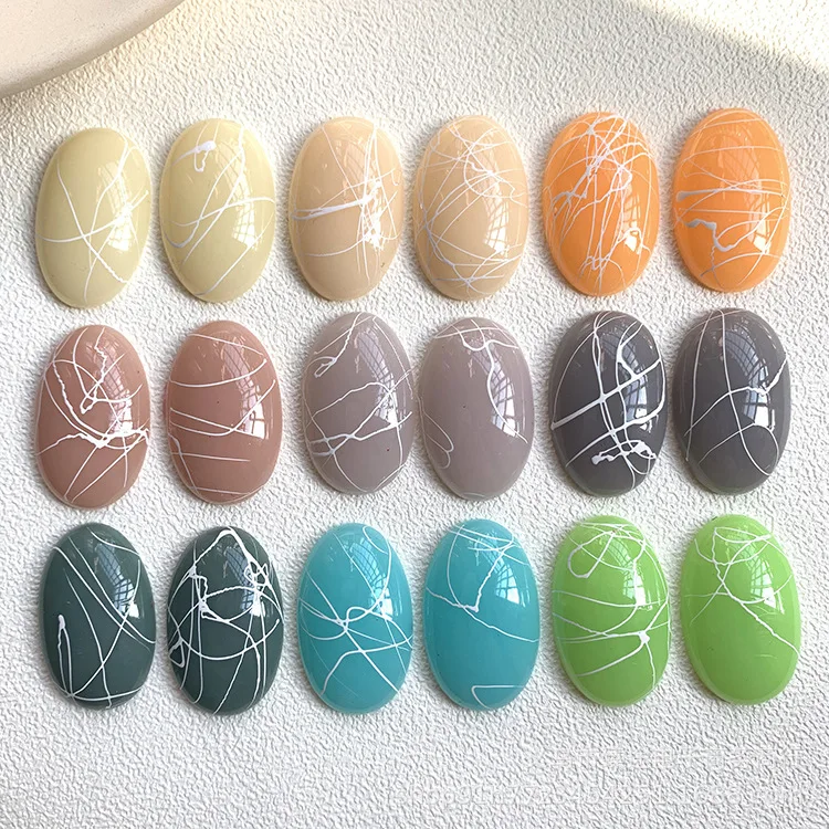 5pcs-jelly-color-splash-ink-irregular-line-oval-Flat-Back-Cabochon ...