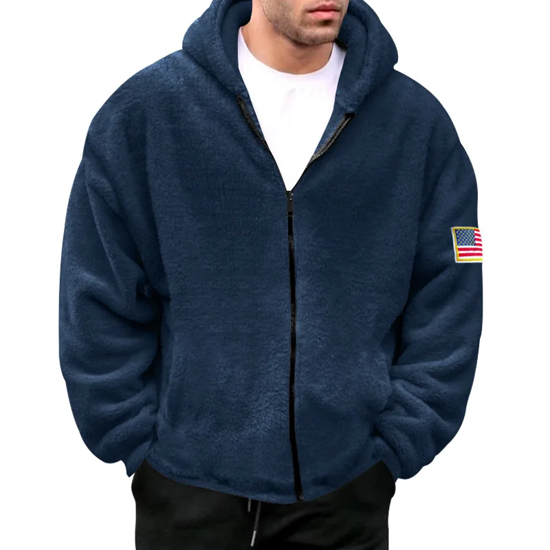 Chaqueta-de-forro-polar-de-doble-cara-con-estampado-de-la-bandera-de-EE ...