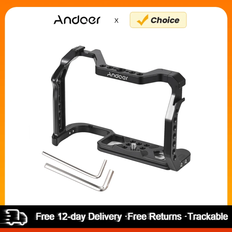 Andoer-Camera-Cage-Aluminum-Alloy-Camera-Video-Cage-with-Dual-Cold-Shoe ...