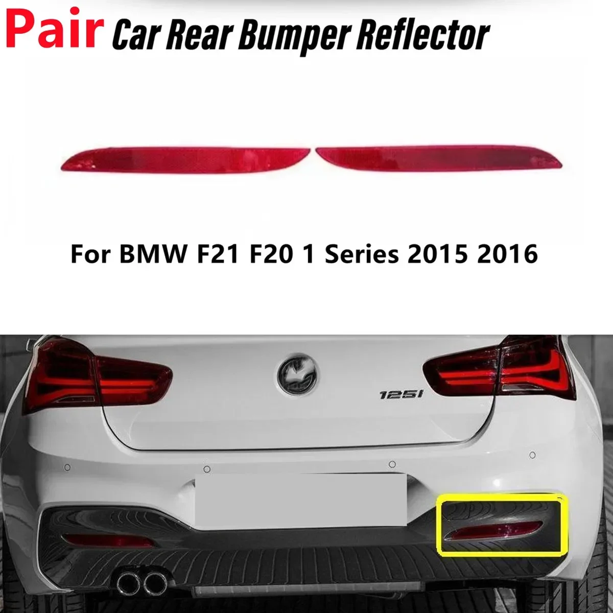 Pair Rear Bumper Reflector Sticker Firm Rear Bumper Reflector For BMW ...