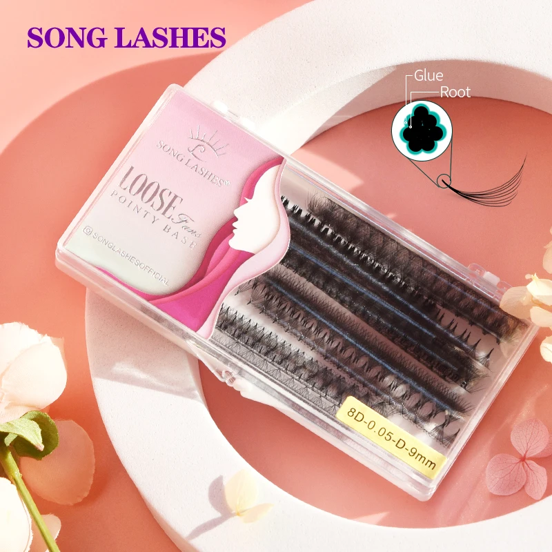 Song Lashes 500/1000 Fans Sharp Narrow Stem Premade Volume Fans Pointy ...