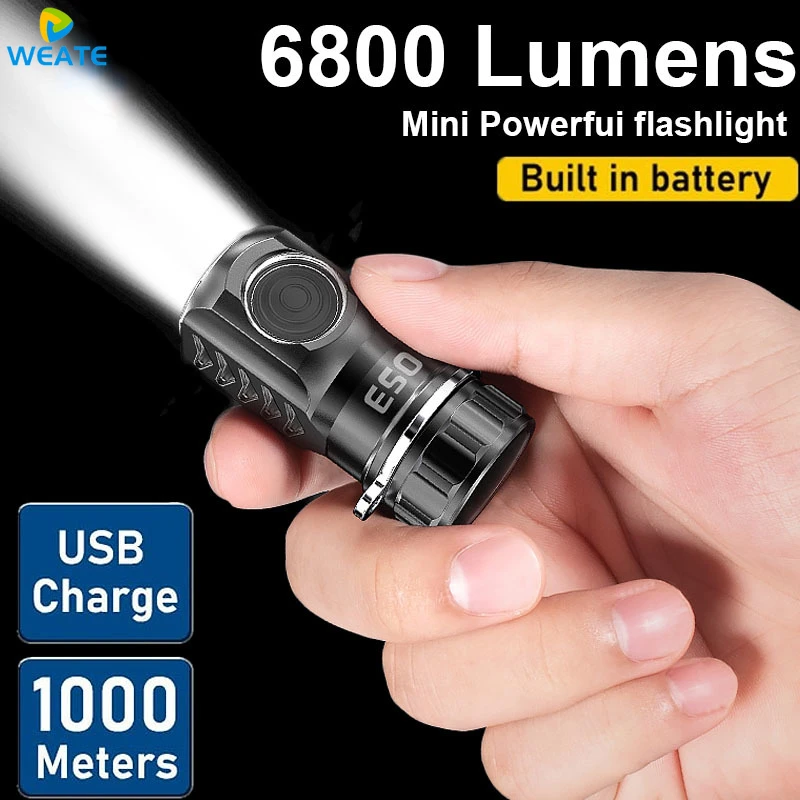 Rechargeable-Mini-Led-Flashlight-Keychain-Usb-Powered-3000-Lumens-Flash ...