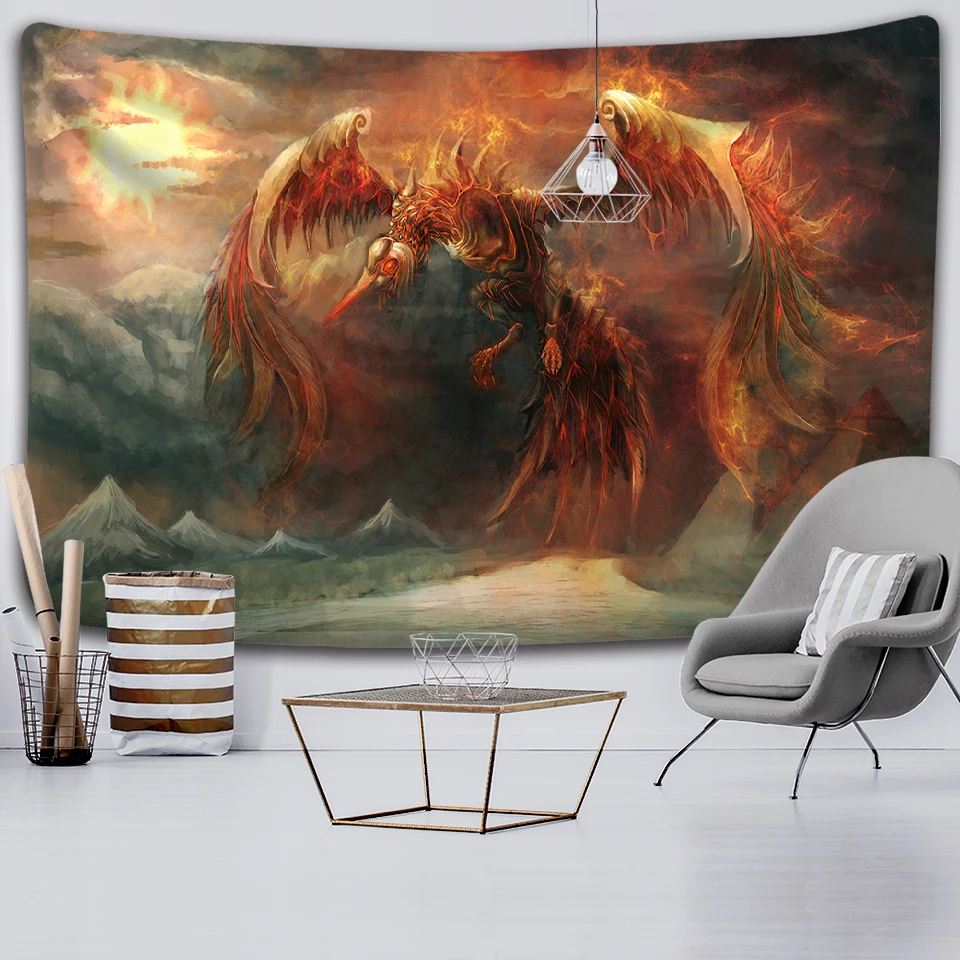 Angel-devil-tapestry-hell-wall-hanging-witchcraft-wall-tapestry-Hippie ...