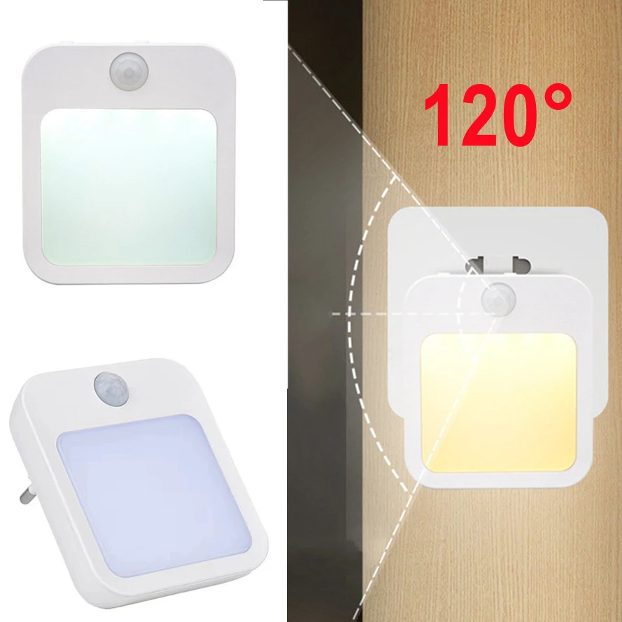 Motion Sensor LED Night Lights EU/US Plug Dimmable Cabinet Light For ...
