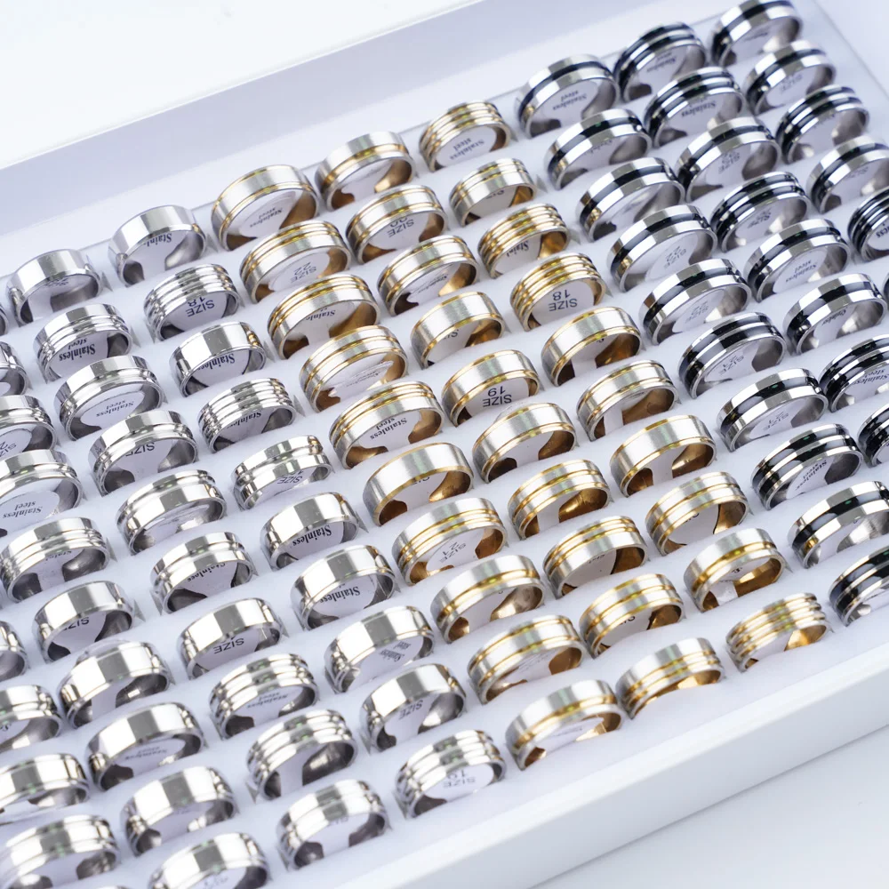 20-piezas-anillos-de-acero-inoxidable-para-hombre-y-mujer-joyer-a-cl ...