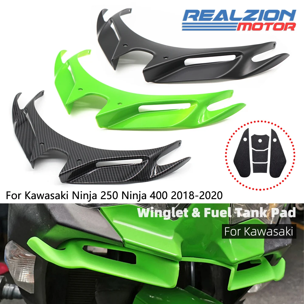 REALZION-Ninja-400-Front-Winglet-ABS-Motorcycle-Wind-Fin-Spoiler-Front ...