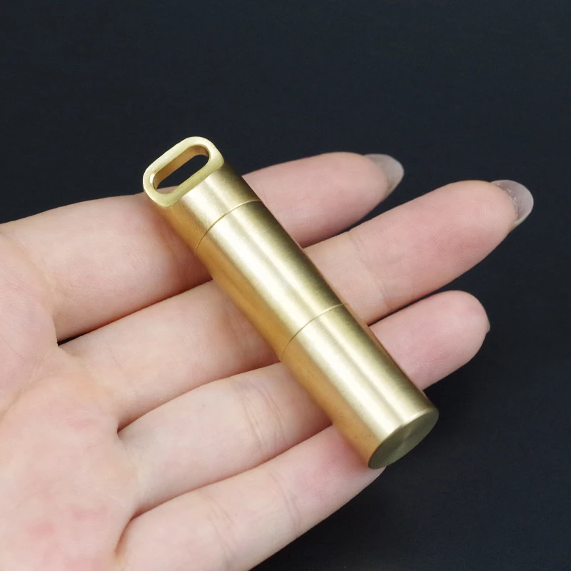 2 Layer Copper Waterproof Pill Box Portable Travel Vitamin Container ...