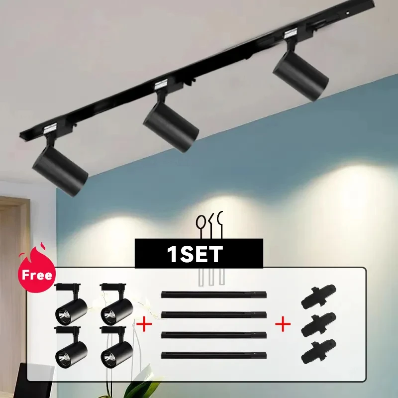 Set-Led-Track-Light-Dimmable-12W-20W-Track-Lamp-AC165-265V-Spotlight ...