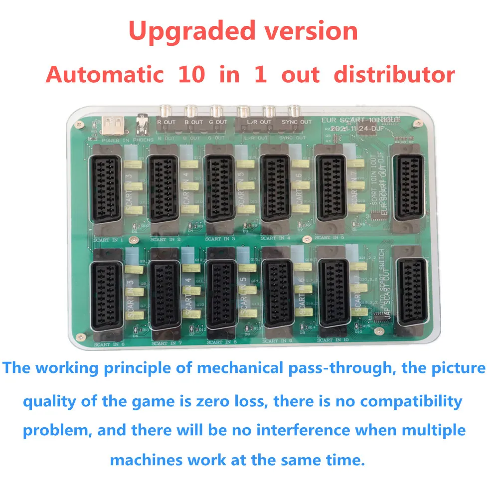 Good Quality New 10 IN 1 OUT Mini SCART Distributor Converter 10 input ...