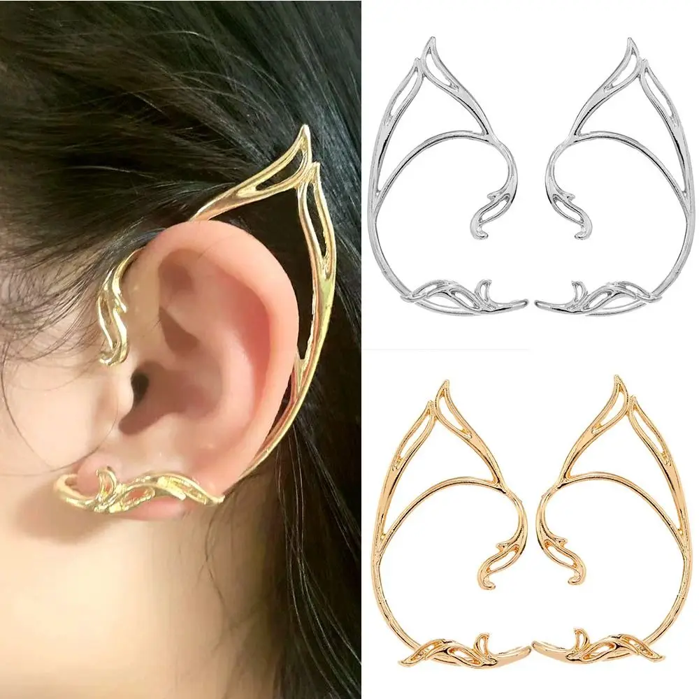 Korean-Style-Elf-Ear-Clip-Retro-Alloy-Ear-Cuff-Cat-Ear-Hollow-Ear-Clips ...