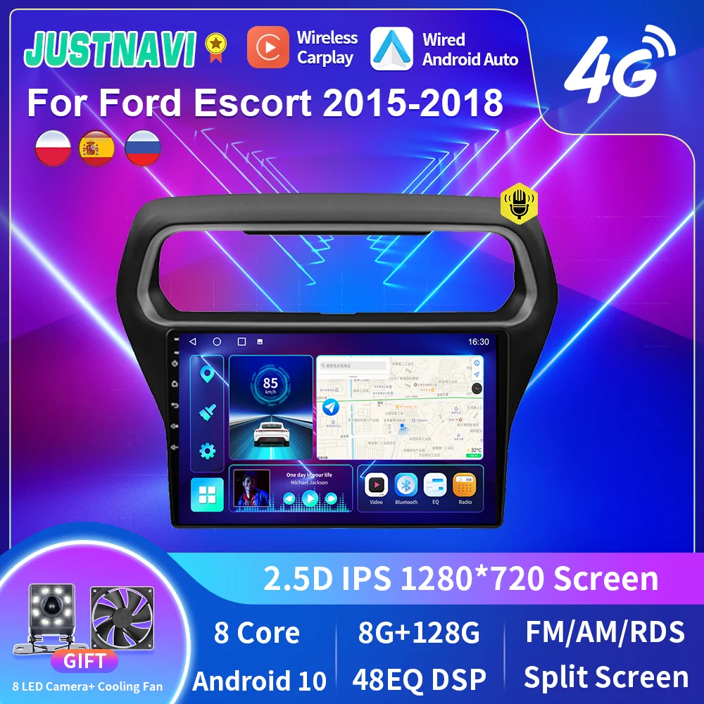 JUSTNAVI-Car-Radio-For-Ford-Escort-2015-2018-Stereo-Multimedia-Player ...