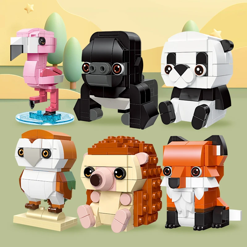639PCS-Mini-Animal-Building-Blocks-Ostrich-Fox-Panda-Cute-Pets-Micro ...