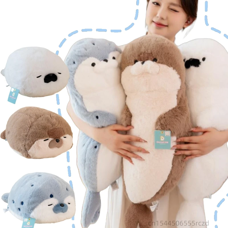 Kawaii-Cartoon-Sea-Creature-Sea-Otter-Plush-Doll-Pillow-Blue-Seal-Sea ...