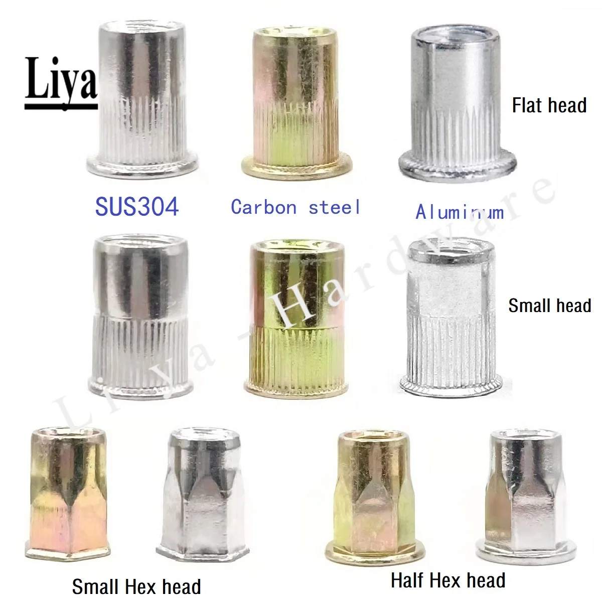 20pcs 10pcs 304 Stainless Steel Carbon Steel Aluminum Flat Head Blind ...