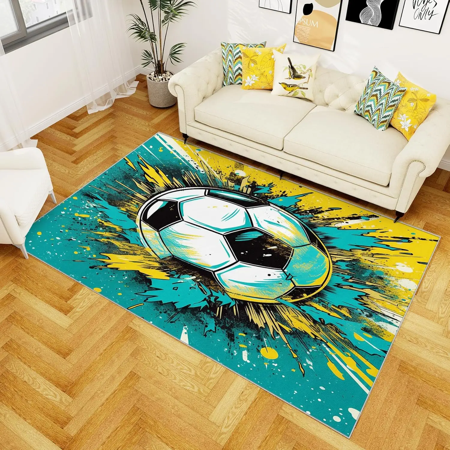 Soccer Rugs for Boys Bedroom-Soccer Rug - Kids Boys Sports Football ...