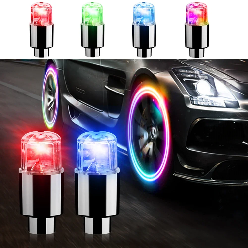 LED Tire Valve Cap Luminous Tire Valve Cover Tyre Hub Wheel Lights Car ...