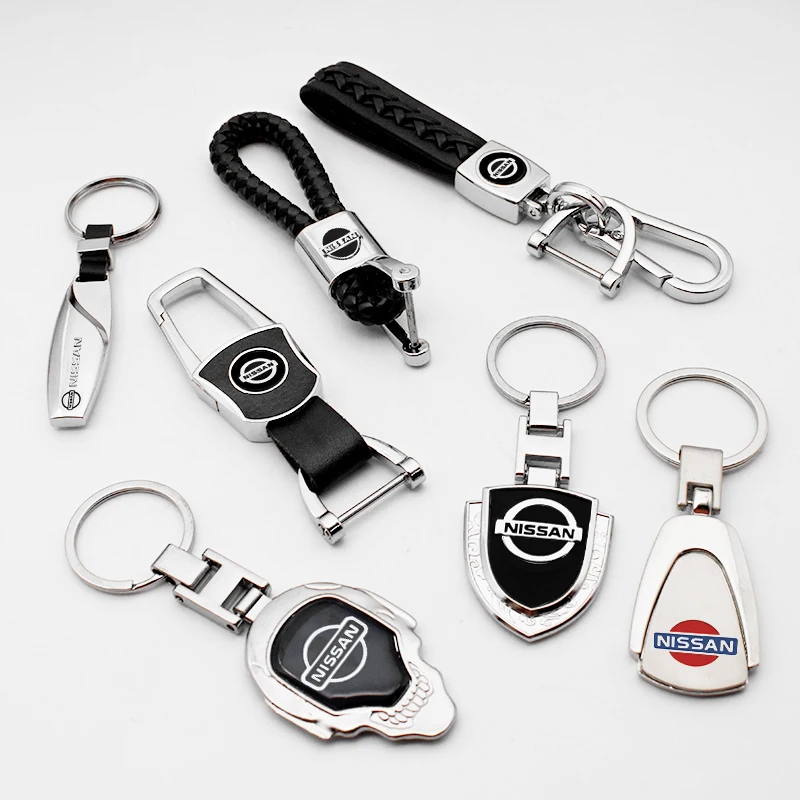 3d Metal/leather Car Shape Logo Key Chain Car Gift Jewelry For Nissan ...