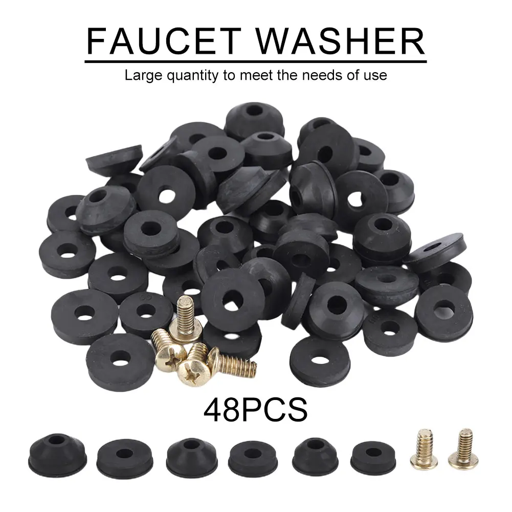 48PCS-Faucet-Washers-Replacement-O-ring-Rubber-Plumbing-Faucet-Seal ...