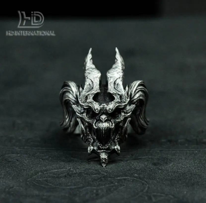 925-sterling-silver-stone-statue-ghost-head-ring-ghost-head-ring-demon ...