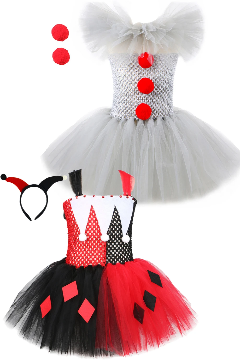 Kids Halloween Costumes Girls Clown | Killer Clown Costume Kid Girl ...