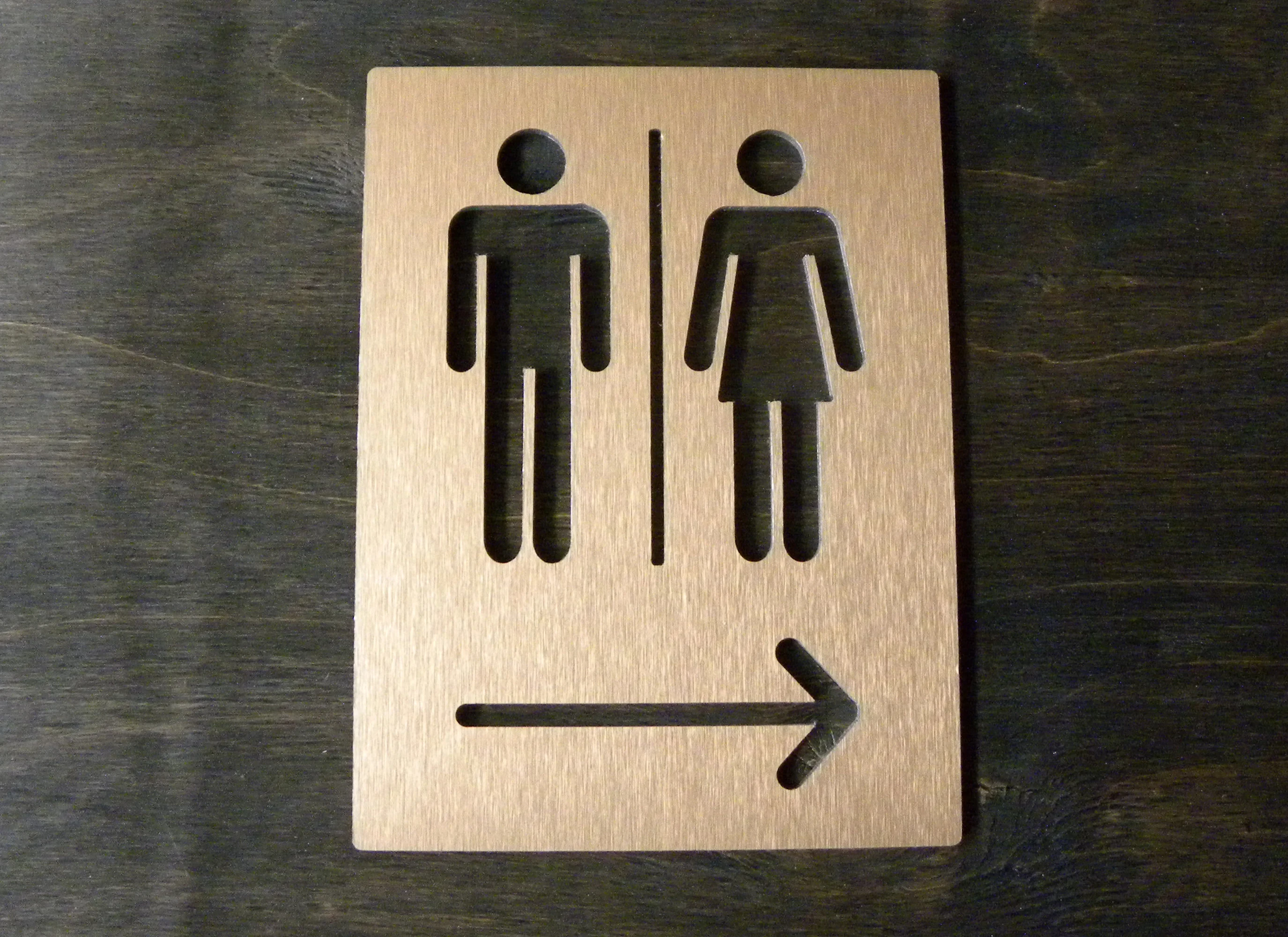Aluminum Alloy Metal Black Gold Toilet Sign Plate 3D Wash Room Door ...