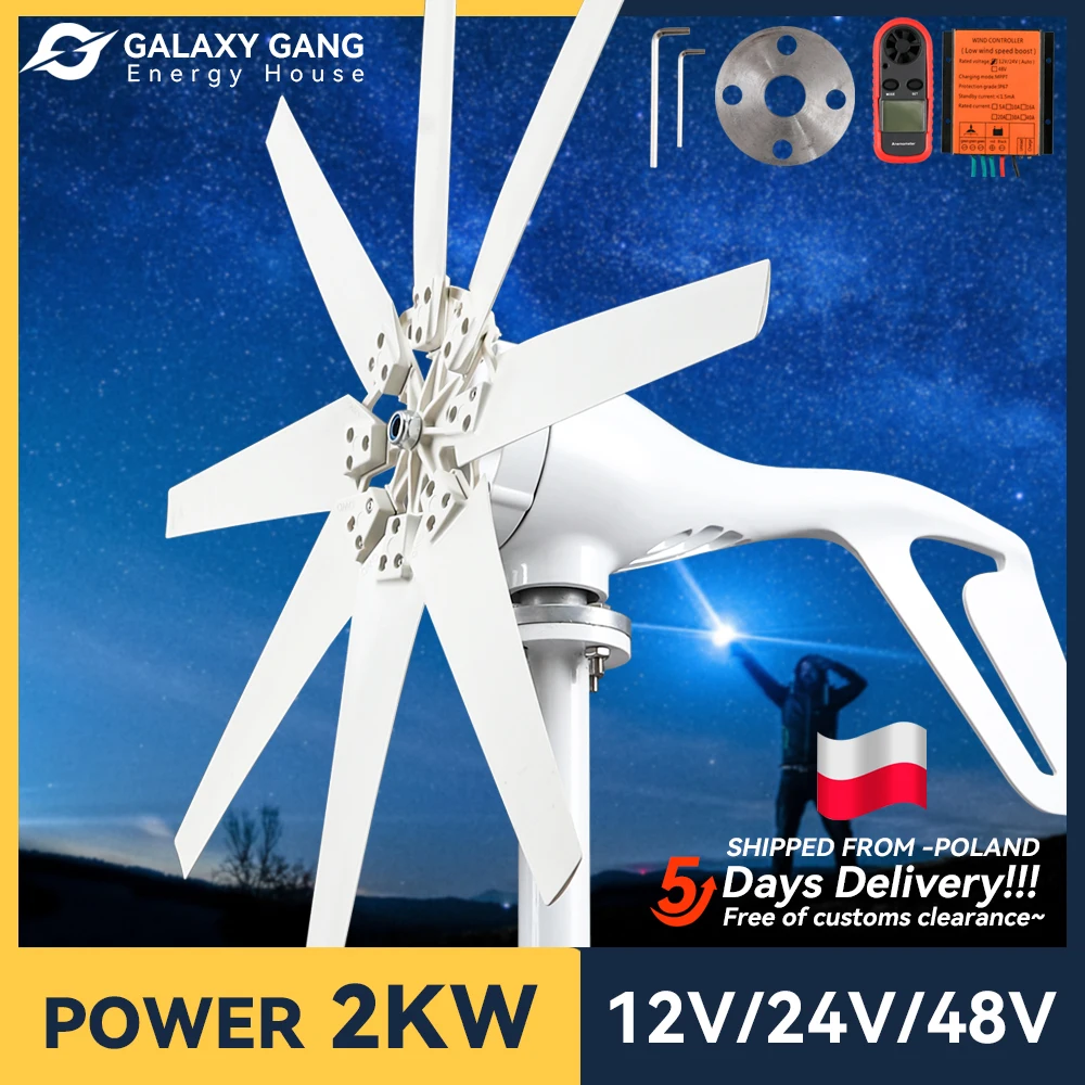 2kw-Wind-Turbine-Generators-2000w-8blades-12V-24V-48V-Alternative-Free ...
