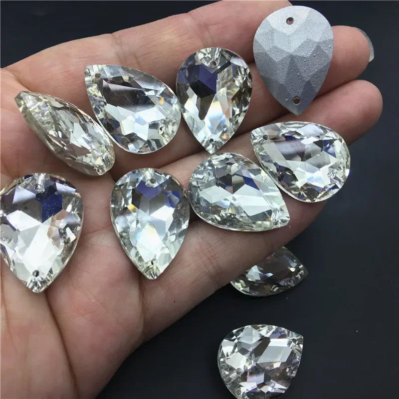 Crystal-Clear-Teardrop-sew-on-rhinestone-Pointed-Back-7x10-13x18-10x14 ...