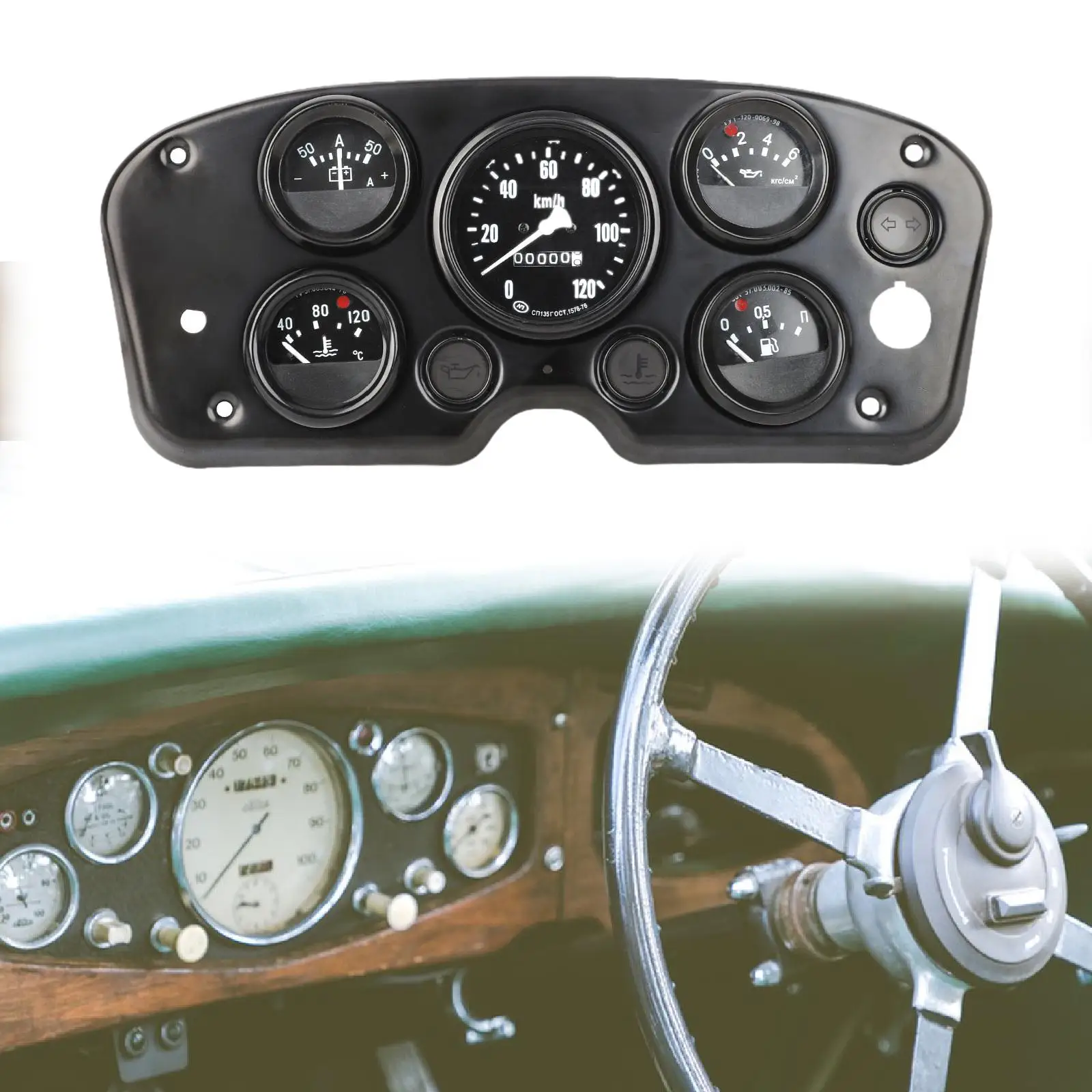 Generic-5-in-1-Gauge-Cluster-Gauge-Meter-Volts-Gauge-Replace-Easy-to ...