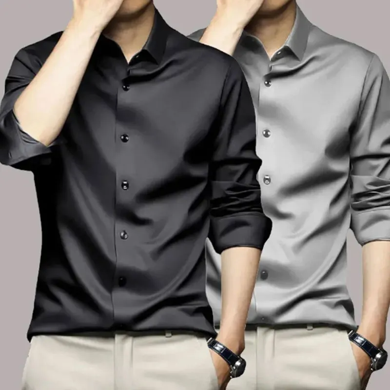 5XL Formal Dress High Quality Men's Long Sleeve Shirt Autumn and Winter ...