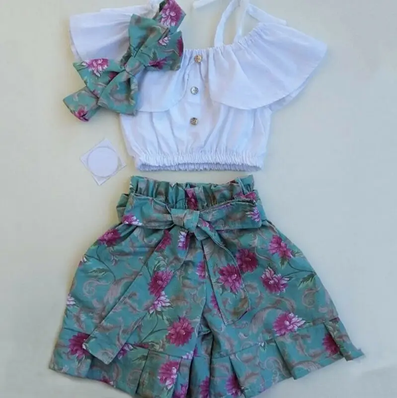 Pudcoco-conjunto-de-3-pe-as-para-menina-top-e-shorts-design-floral ...