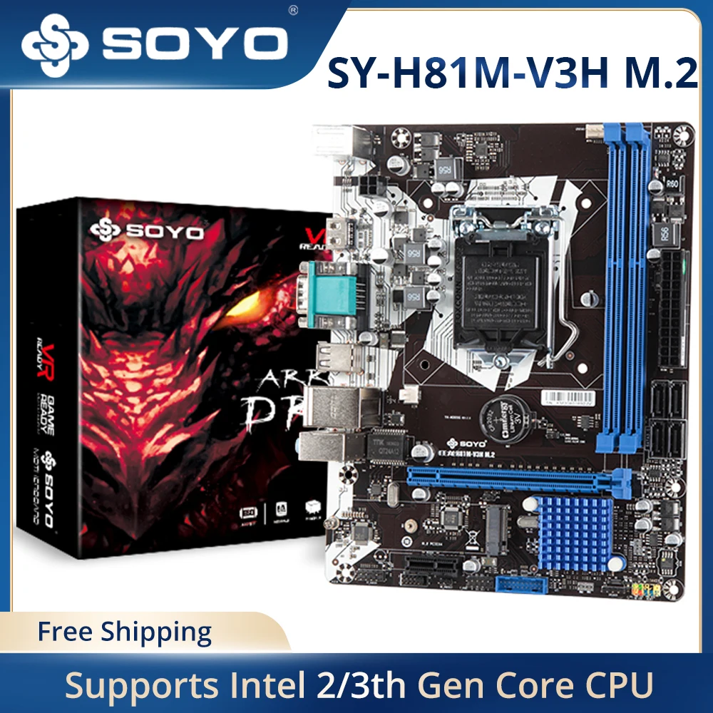 Soyo-Motherboard-Intel-Original-Dual-Channel-Mem-ria-DDR3-VGA-M-2 ...
