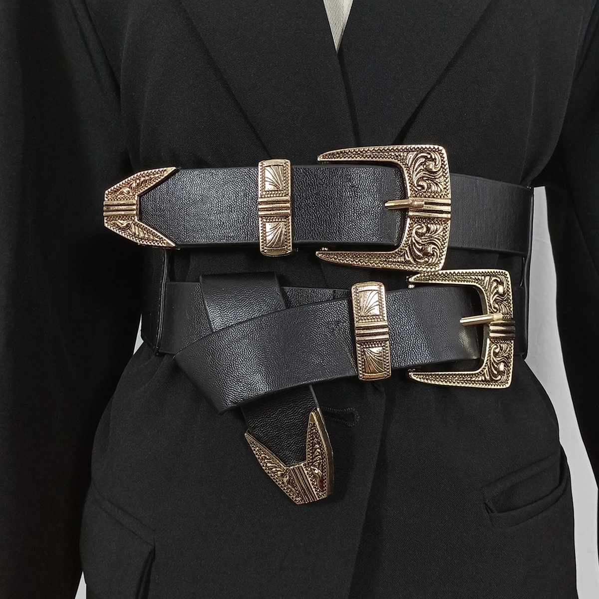Fashion-Wide-Elastic-Designer-Belts-For-Women-High-Quality-Luxury-Black ...