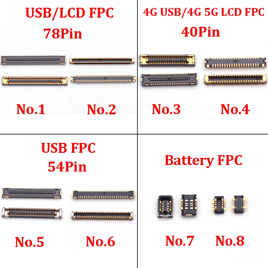 10pcs-54-40-78Pin-LCD-Display-Screen-FPC-Connector-For-Samsung-Galaxy ...