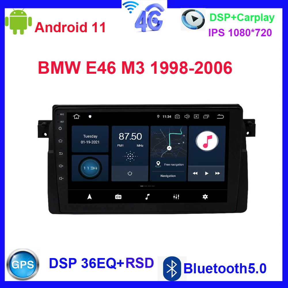 For Bmw E46 Coupe M3 Rover 316i 318i Android 11 Car Radio Multimedia ...