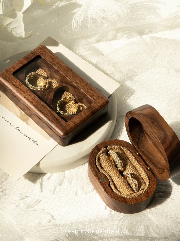 Chinese-retro-solid-wood-black-walnut-heart-shaped-ring-box-jewelry ...