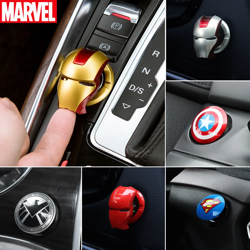 Before America captain America Iron Man Car Start Button Cover Abs Marvel Trim