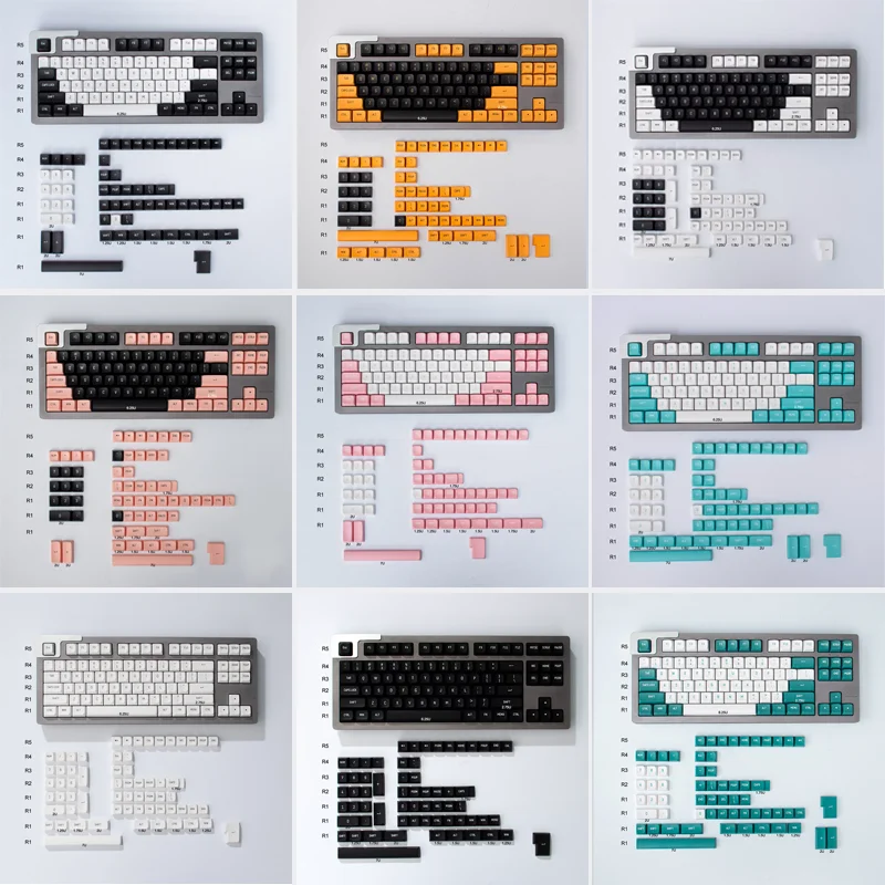 GMK-keycaps-150-key-Double-shot-MSA-profile-keycaps-minimalist-WOB ...