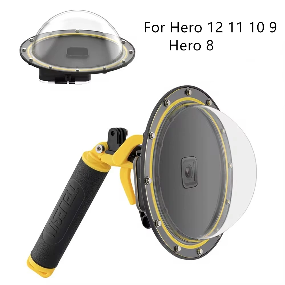 TELESIN 6'' Waterproof Accessories Diving Hood Dome+Handheld Monopod ...