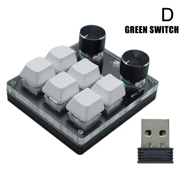 Teclado inalámbrico/USB para programación Macro, periférico con perilla ...