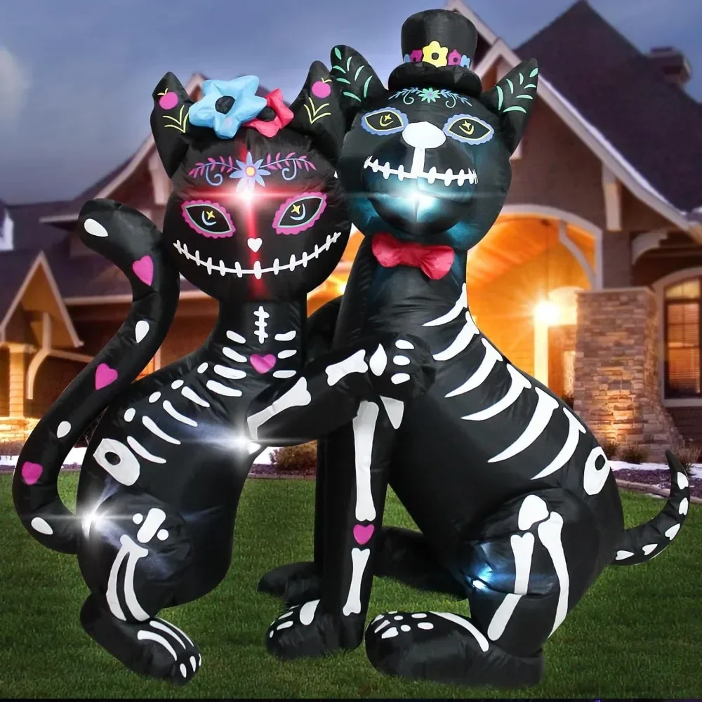 4-Ft-Halloween-Inflatables-Cat-and-Dog-Day-of-The-Dead-Decorations ...