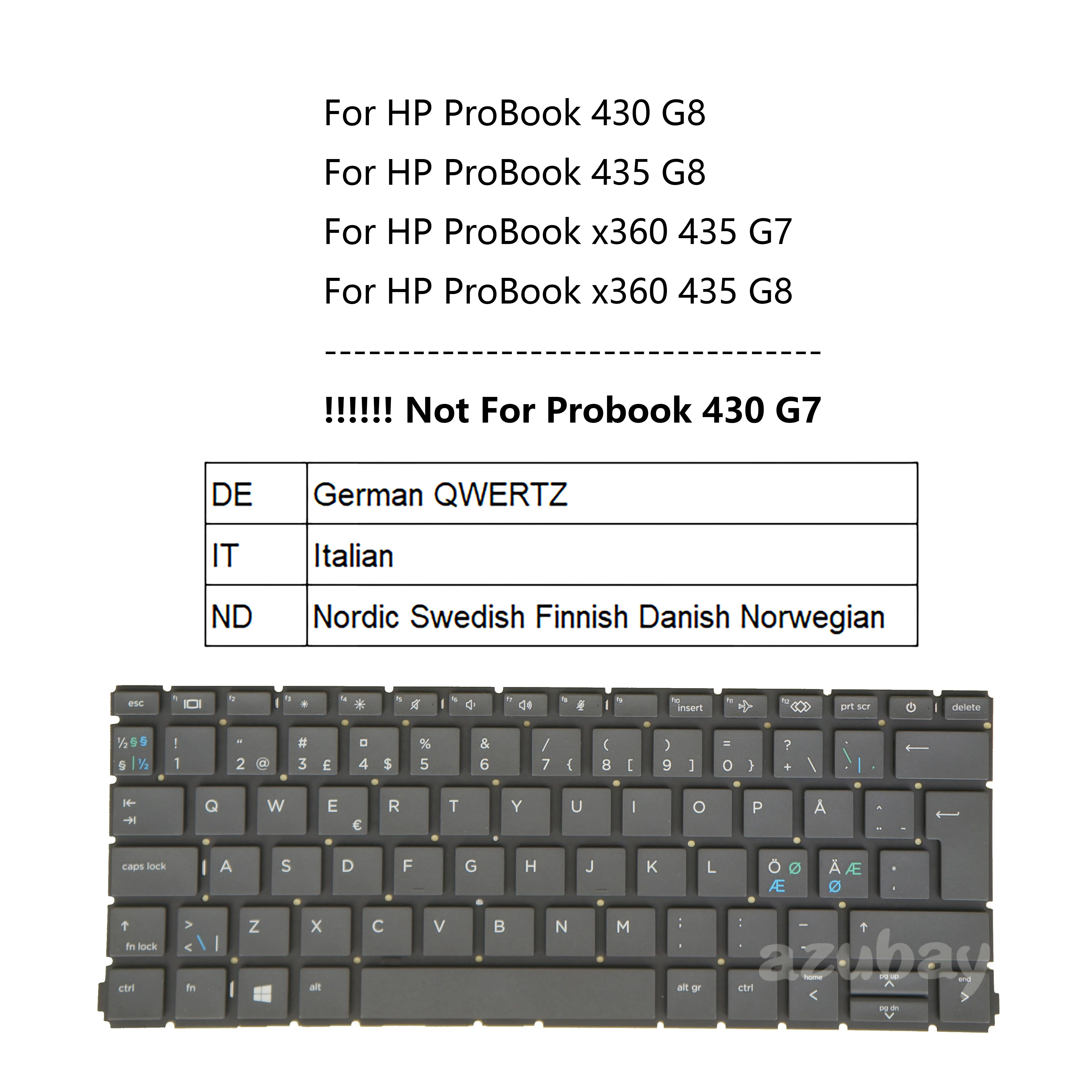 Laptop Keyboard for HP ProBook 430 G8, x360 435 G7, x360 435 G8 German ...