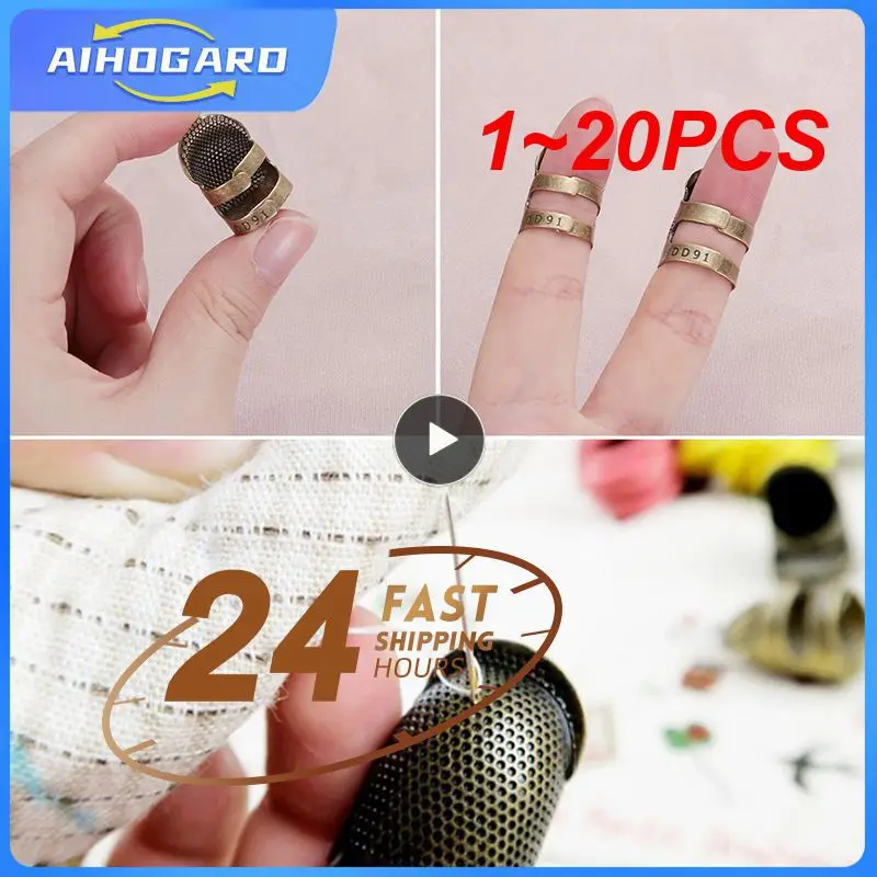 1-20PCS-Retro-Finger-Protector-Antique-Thimble-Ring-Handworking-Needle ...