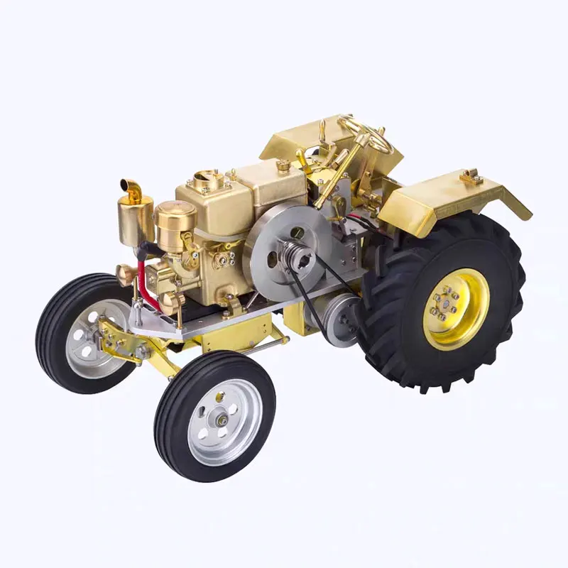 Single-Cylinder-Brass-Tractor-Model-Mini-Startable-Horizontal-Internal ...